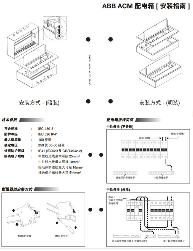All Metal Electrical Distribution Board , 8 Way Distribution Board ABB ...