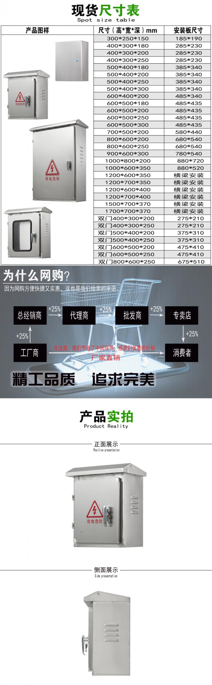 Dustproof Electrical Wall Mounted SS304 IP65 Metal Junction Box