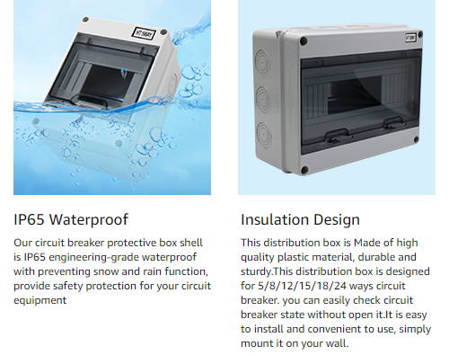 Circuit Breaker Distribution Box Outdoor Waterproof 5 Hole With ...