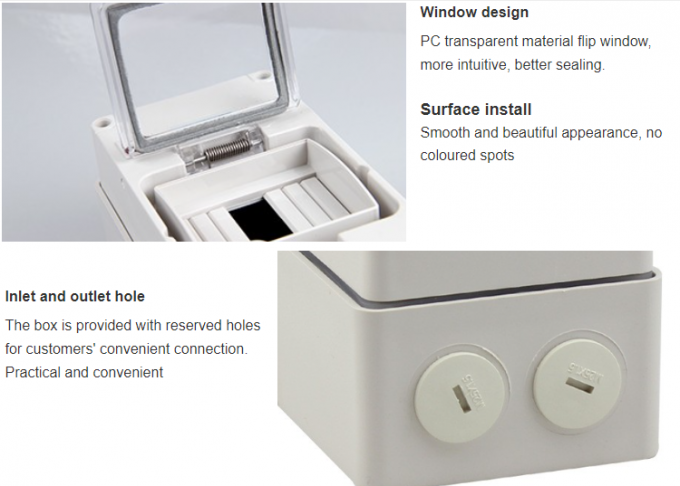IP66 ABS Weatherproof Distribution Box Plastic Surface Waterproof