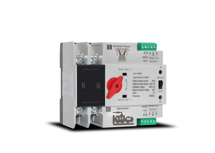 Din Rail Dual-Power Auto Transfer Switch Manual Auto Operation Grid ...